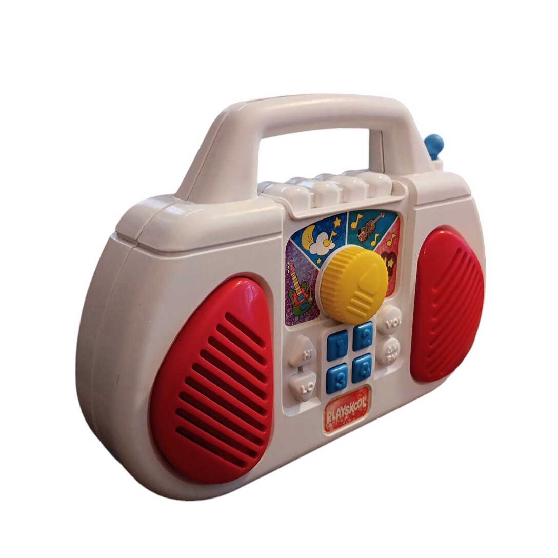 RARE 1995 Vtg Playskool Kids Boom Box Radio Toy Select A Station Tested ...