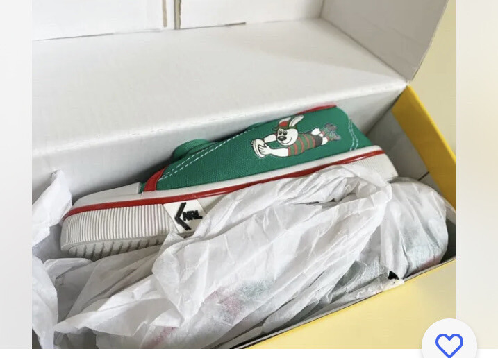 South Sydney Rabbitohs NRL CANVAS SHOES Junior SIZE K 11 Reggie Rabbit ...