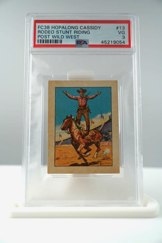 VINTAGE 1951 HOPALONG CASSIDY CARD #13 RODEO STUNT RIDING WILD WEST PSA ...