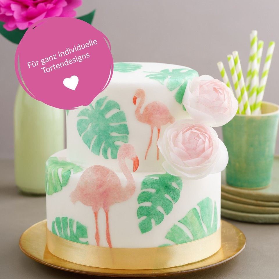 GoodBake Oblatenpapier, 25 Blatt, DIN A4, essbare Tortendeko, vegan ...