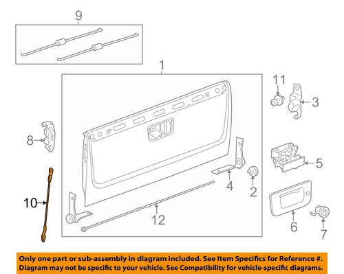 GM OEM 07-18 H3T Pick Up Box Tail Gate-Check Cable 25838260 | eBay