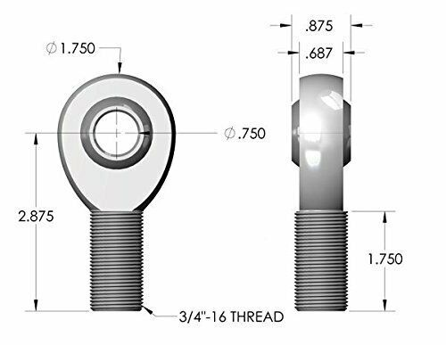 3/4" Rod End Heim Joint KIT Left and Right hand thread 2 BIG .750 ...