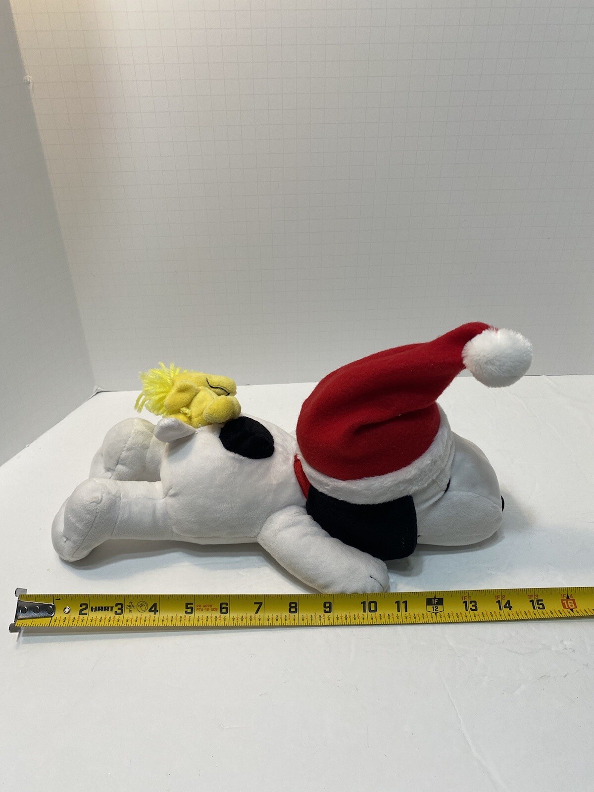 Peanuts Snoopy Snoring Wearing Santa Hat Plush Music Hat Goes Up and ...