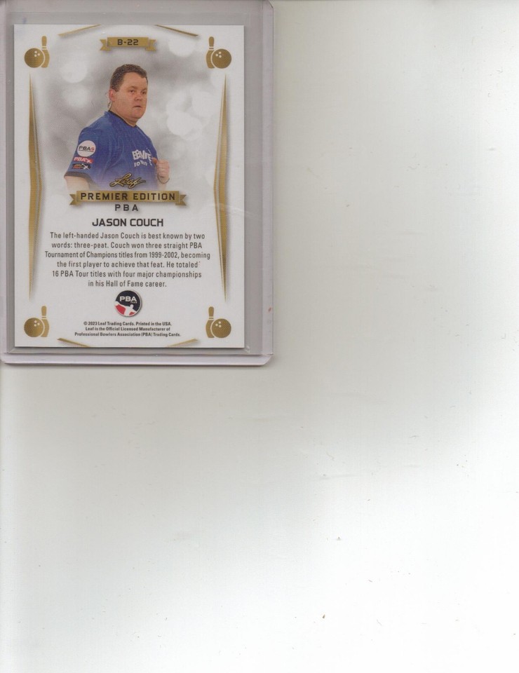 Jason Couch Blue Premier Edition 2023 Leaf PBA Bowling Card #9/15 Very ...