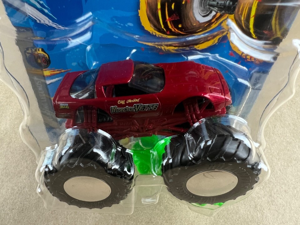 Hot Wheels Monster Trucks 2024 Cliff Starbird Monster Vette Red 1:64 ...