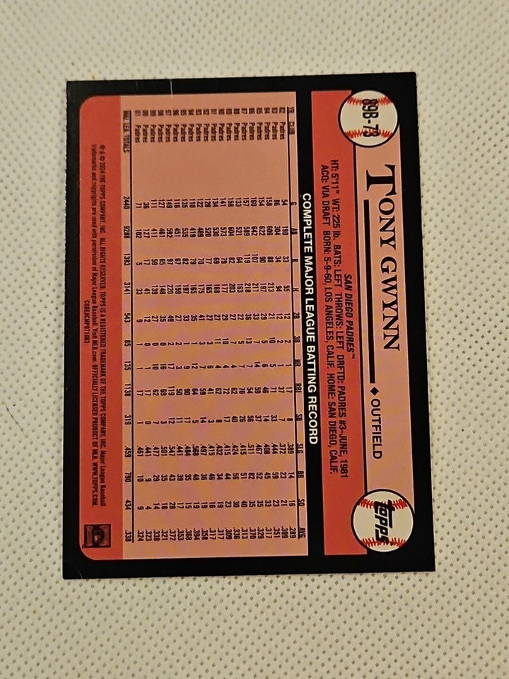 2024 Topps '89 Topps #89B73 Tony Gwynn | eBay