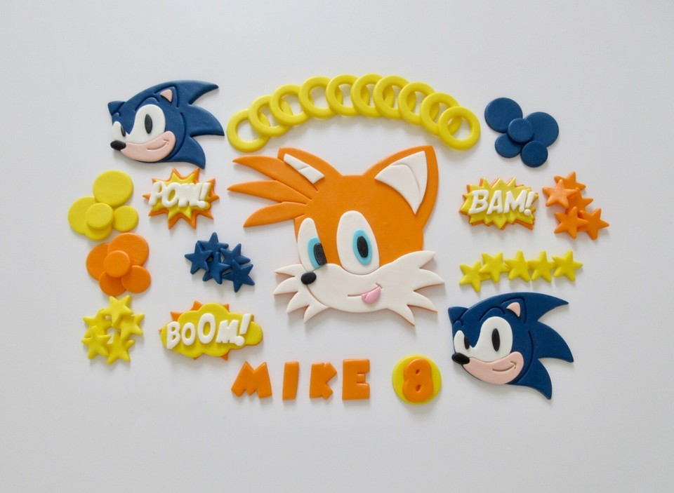 Sonic The Hedgehog Tails Cake Topper Personalised Large Edible Tails ...
