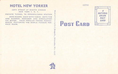 Postcard Hotel New Yorker Manhattan New York City NY | eBay