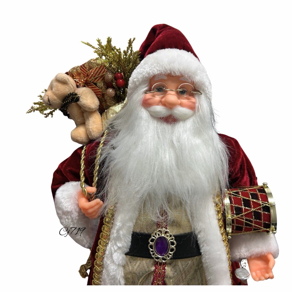 Windy Hill 17“ Glamorous Traditional Santa Claus Christmas Teddy Bear ...