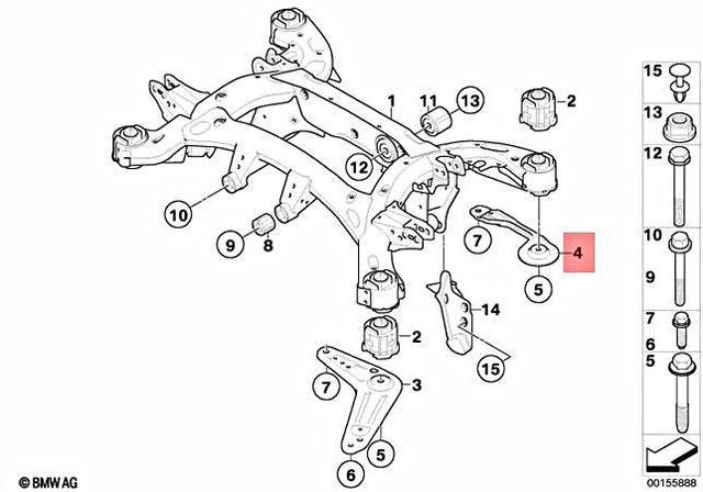 BMW 33326770980 Genuine OEM Susp CROSSMEMBER Rear Support for sale ...