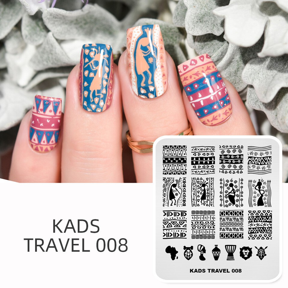 KADS Nail Stamping Plates Travel Theme Image Stamp Templates Printing ...