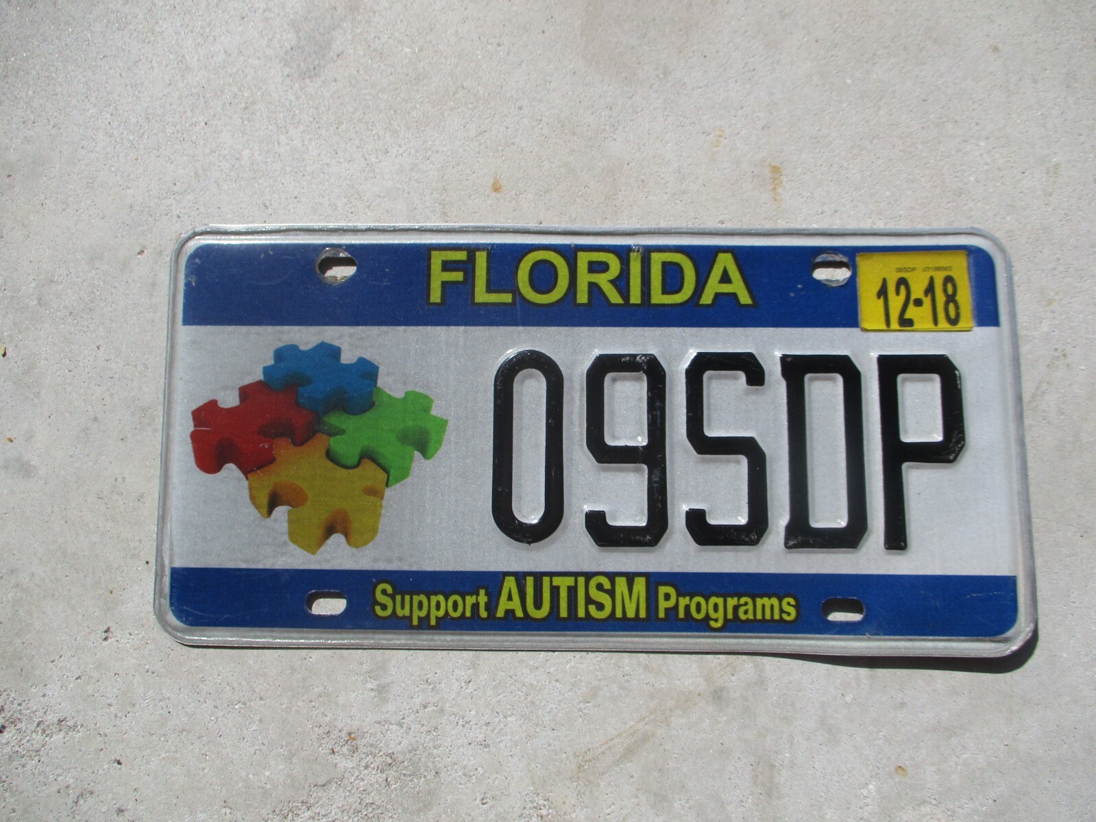 Florida 2018 Autism license plate # 09SDP | eBay