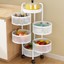 Metal Rotating Basket Rack Kitchen Storage Shelf Fruit Vegetable Holder ...