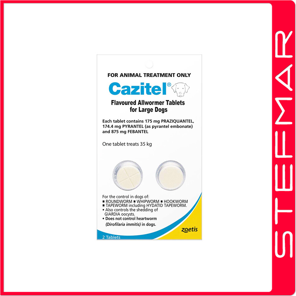 Cazitel Allwormer for Dogs 35kg 2Pack 2Tablets -Drontal Fenpral | eBay