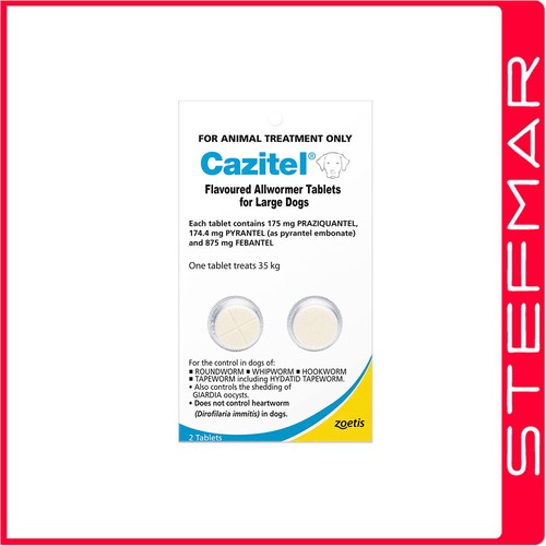 Cazitel Allwormer for Dogs 35kg 2Pack 2Tablets -Drontal Fenpral | eBay