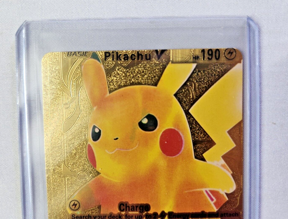 RARE MISPRINT SIDEWAYS Pokémon 2020 Basic Gold Foil V Card Pikachu 170/ ...