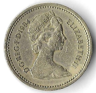 1984 British Round Pound Coin - Circulated - Free Shipping (2) | eBay