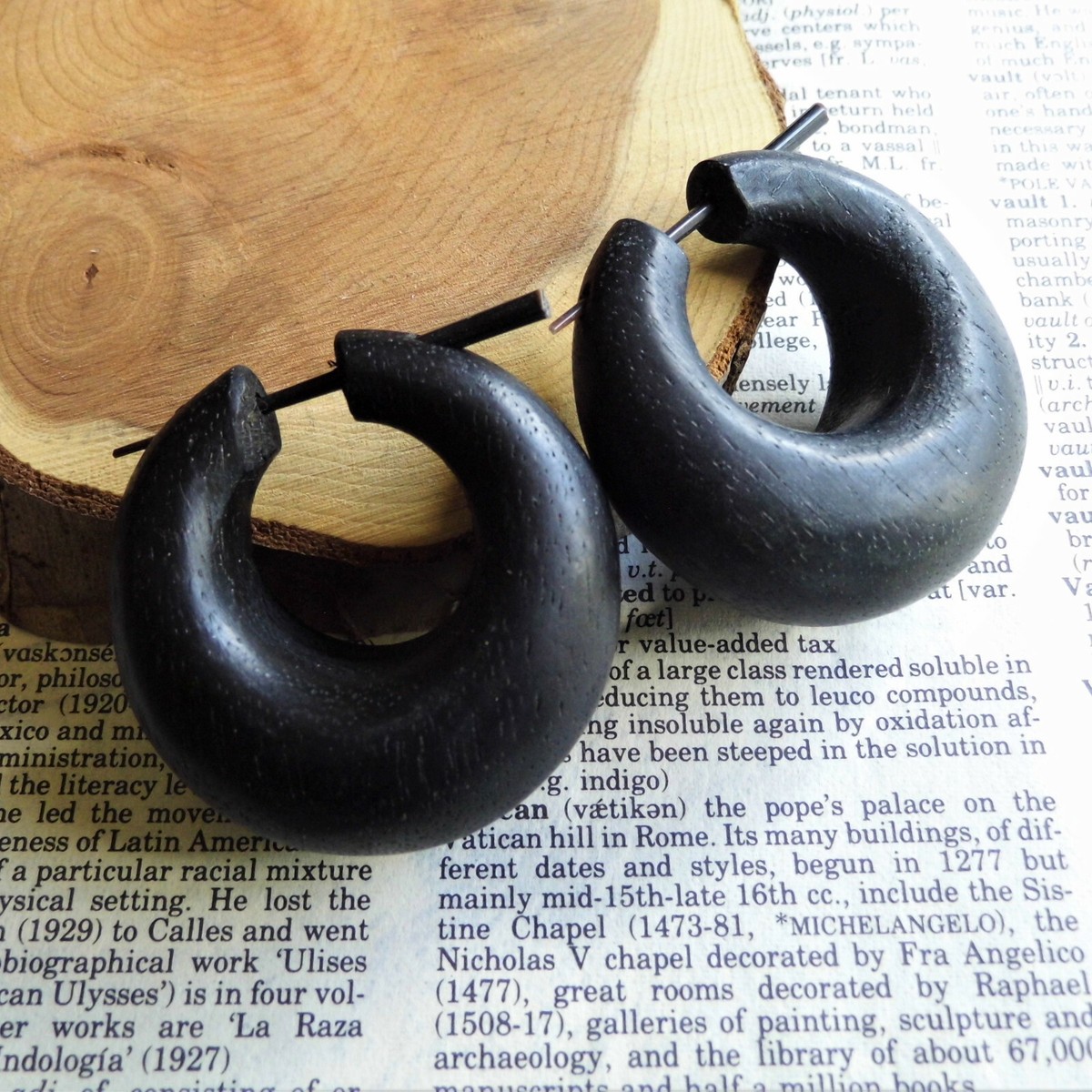 Wooden Earrings For Men Tom Wood Gold Ice Huggies | Stattics Mens
