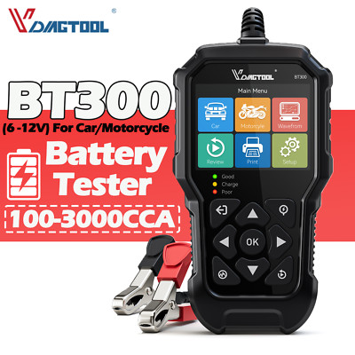 3000CCA BT300 12V 6V Car Load Battery Tester Digital Analyzer Tester ...