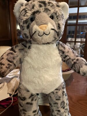 Build A Bear Workshop Gray & White SNOW LEOPARD BAB Stuffed Plush Doll ...