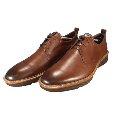 Ecco Mens Size 13/13.5 Tray Tech Oxford Shoes 47 EU Brown Leather Nice ...