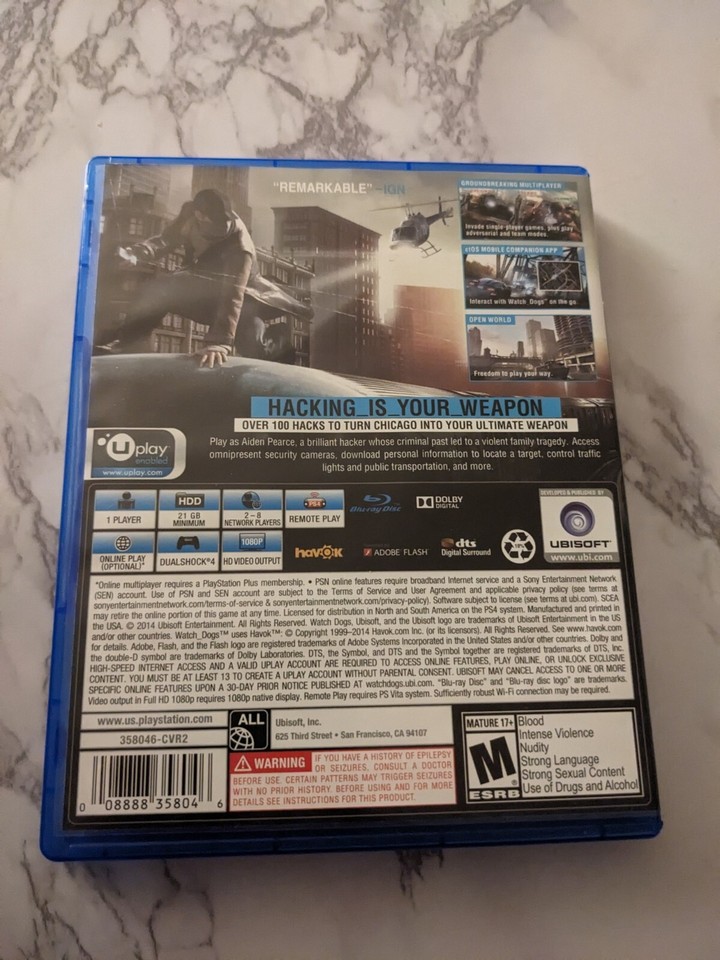 Watch Dogs PlayStation 4 PS4 CIB (FREE SHIPPING) 8888358046| eBay