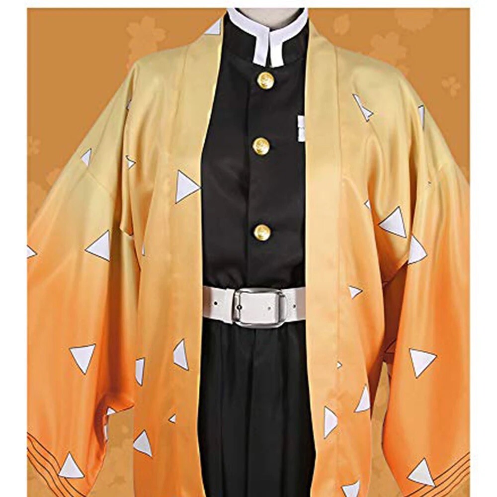 Zenitsu Agatsuma Costplay Kimetsu Kimono Suit hallow… - Gem