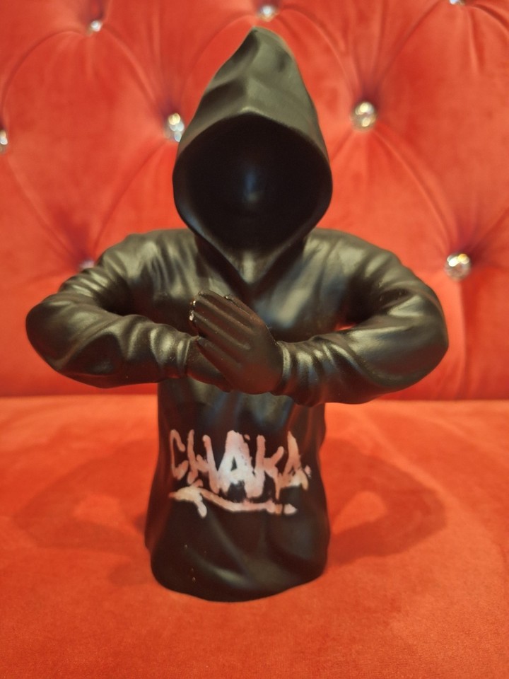 CHAKA FIGURE TOY BLACK HOODIE '"CHAKA" TAG FRONT AND BACK 9" SCALE ...