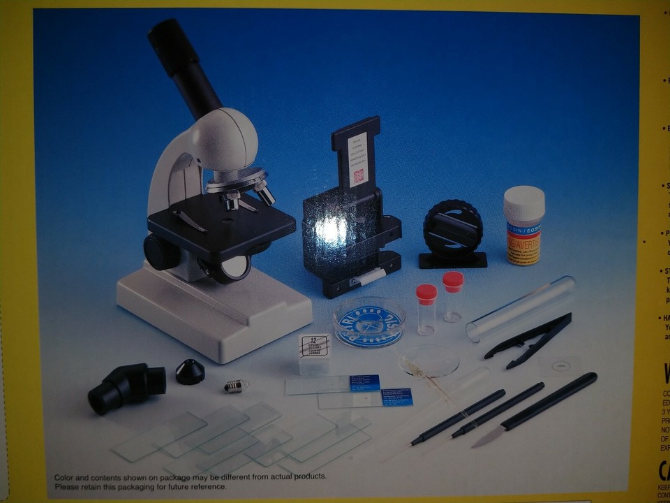 Science Tech Microscope Lab Max 100x-900x Zoom Age 10 and up. Complete ...
