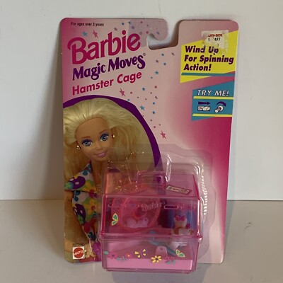 Vintage 1995 Mattel Barbie Magic Moves Wind Up Pet Hamster Cage ...