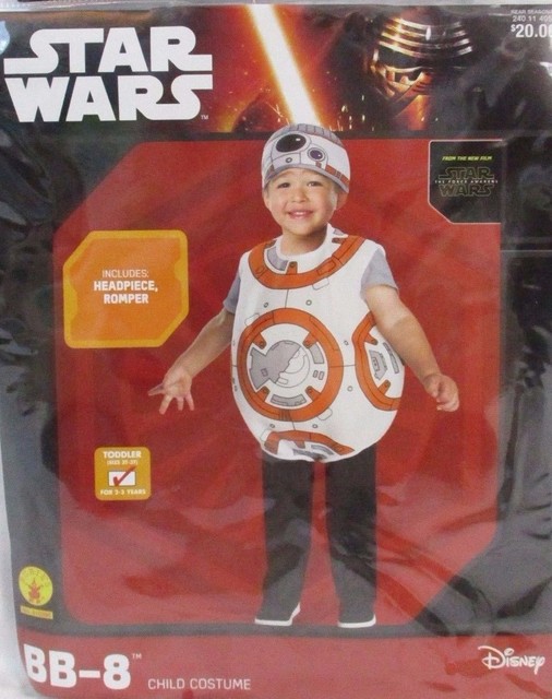 Disney Star Wars BB-8 Costume Dress Up Toddler Child Size 2T 3T BB8 2-3 ...