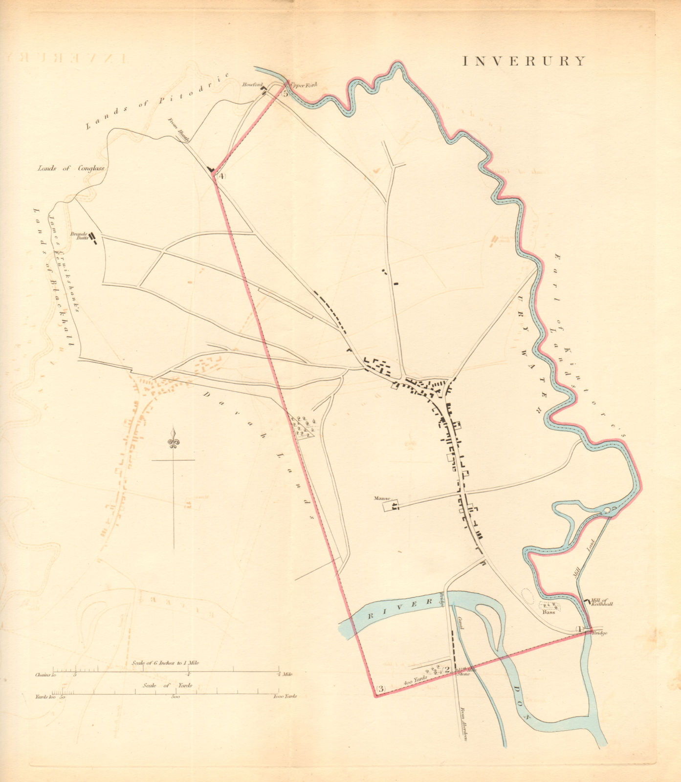 INVERURIE borough/town plan for the REFORM ACT. Scotland. DAWSON 1832 ...