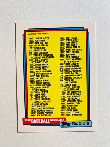 1992 TOPPS #658 CHECKLIST NM MLB BASEBALL CARD | eBay