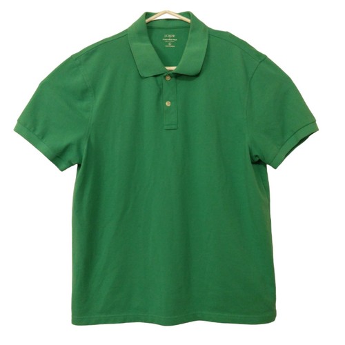 J. Crew untucked polo shirt mens L Large green flex pique polo short ...