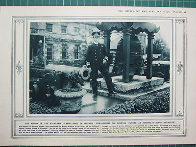 1915 WWI WW1 PRINT ~ VICE-ADMIRAL SIR DOVETON STURDEE ADMIRALTY HOUSE ...