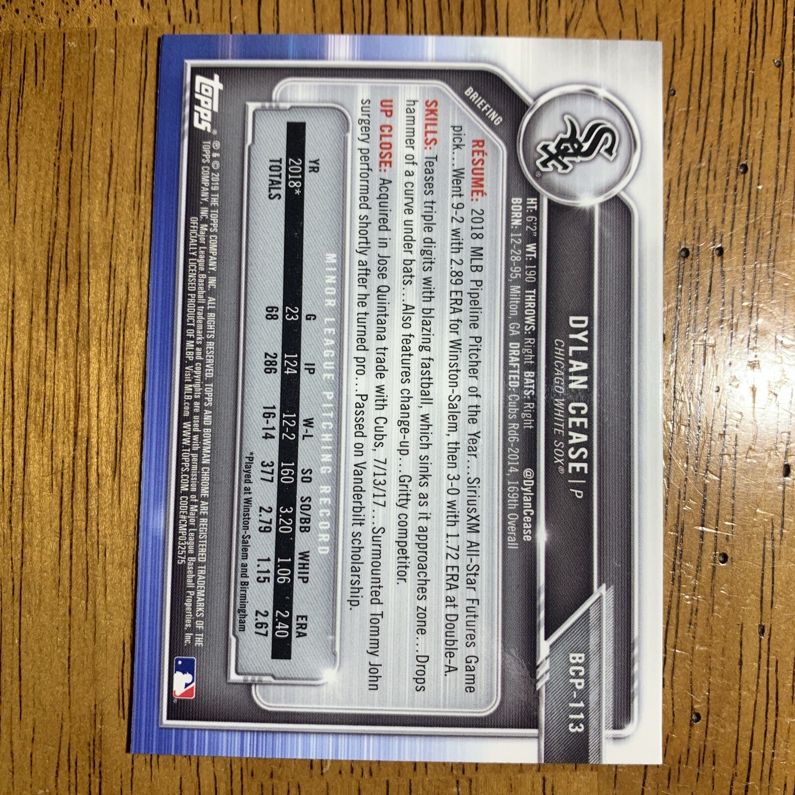 2020 Dylan Cease Topps Fire Rookie Card Gold Foil RC Plus Pink/Chrome ...