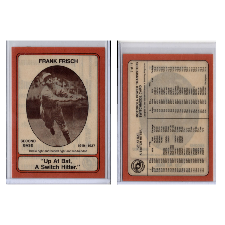 1976 Motorola Baseball Card complete set Ruth Cobb Grover Chance Lajoie ...