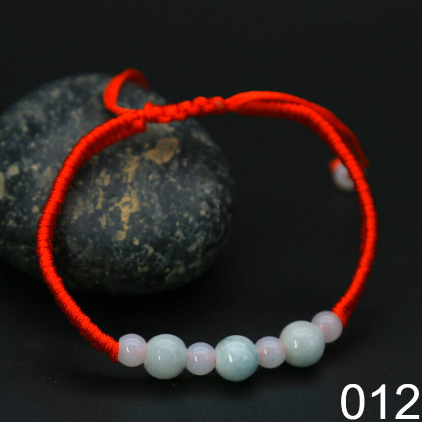 Good luck Red String bracelet with Stone Jade Beads Braided Success ...