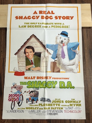 Vintage Walt Disney The Shaggy Dog D.A. Poster Made In USA L41” x W27 ...