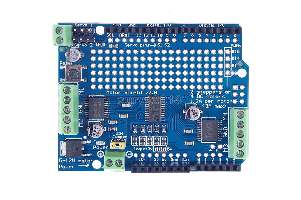 Motor/Stepper/Servo/Robot Shield for Arduino I2C v2 Kit w/ PWM Driver ...