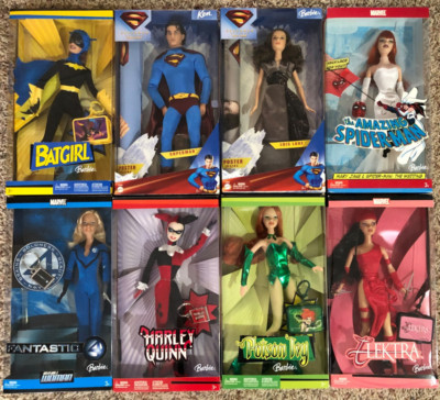DC Comics And Marvel Super Hero Barbie Dolls, Lot Of 8, New | eBay