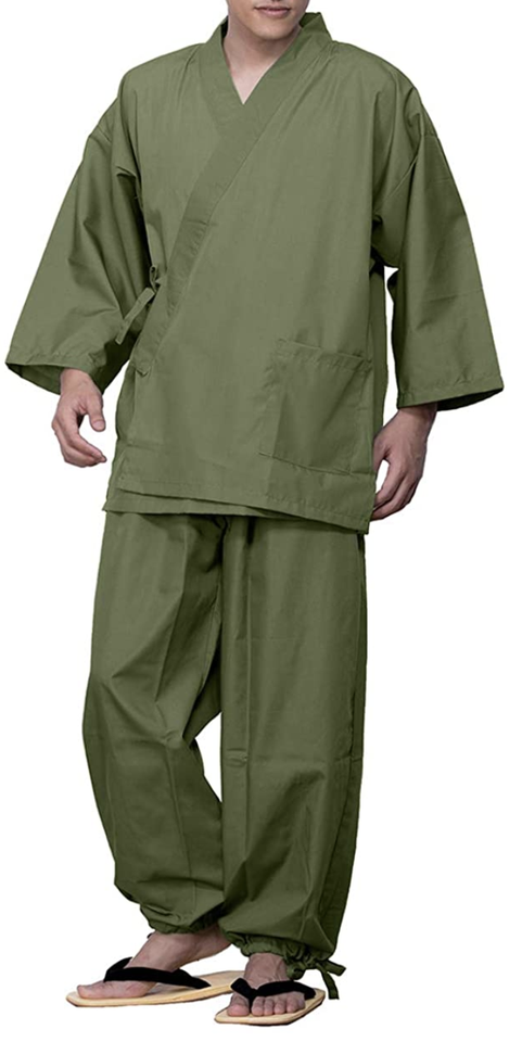 Japanese Traditional Working Wear Samue Clothing Relax Wear Polyester ...