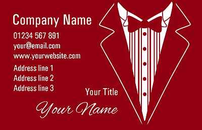 Red Tuxedo Personalised Business Cards | eBay UK