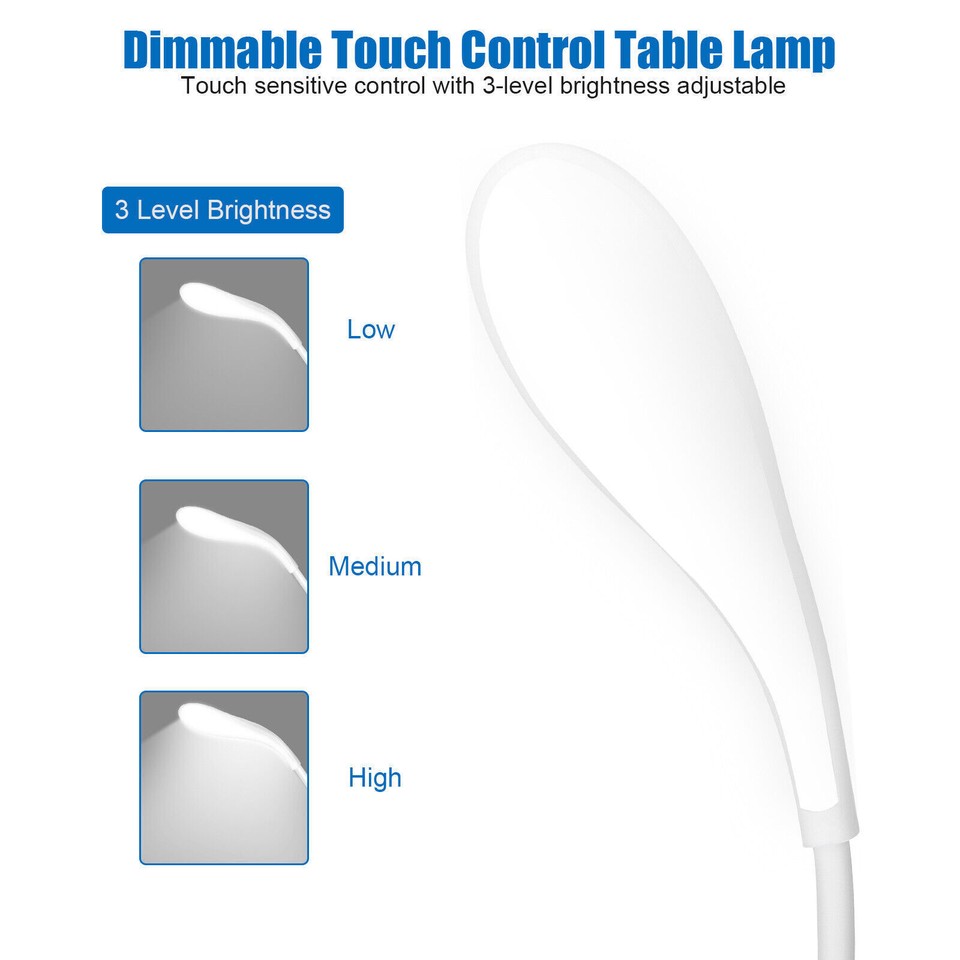 LED Desk Lamp Touch Sensor Reading Foldable Table Lamp Eye Caring ...