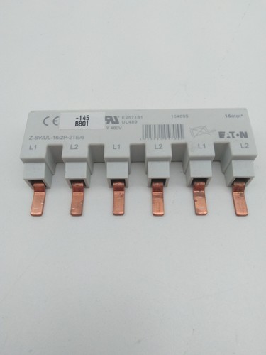 Eaton Z-SV/UL-16/2P-2TE/6 Bus bar, 6 Terminals, 80A, 480V, 2P, 2PH ...