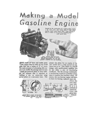 Make a model gasoline engine, paper copies of a 1940's original ...