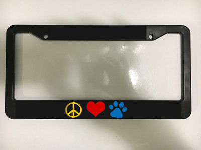 Peace Love Meow Cat Kitten Gato Adopt Funny Joy Dog Car License Plate ...