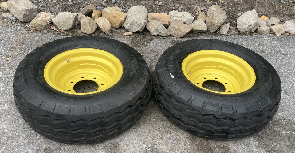 2 NEW 11L-16 Backhoe Tires/Rims/Wheels for Ford 555 & 655 2WD - F3 12 ...