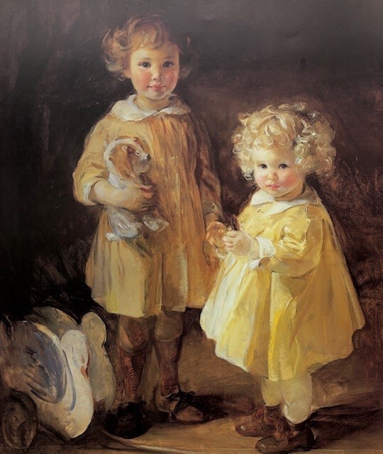 Alice Kent Stoddard "Two Little Sisters" NEW Custom Framed Art Children ...