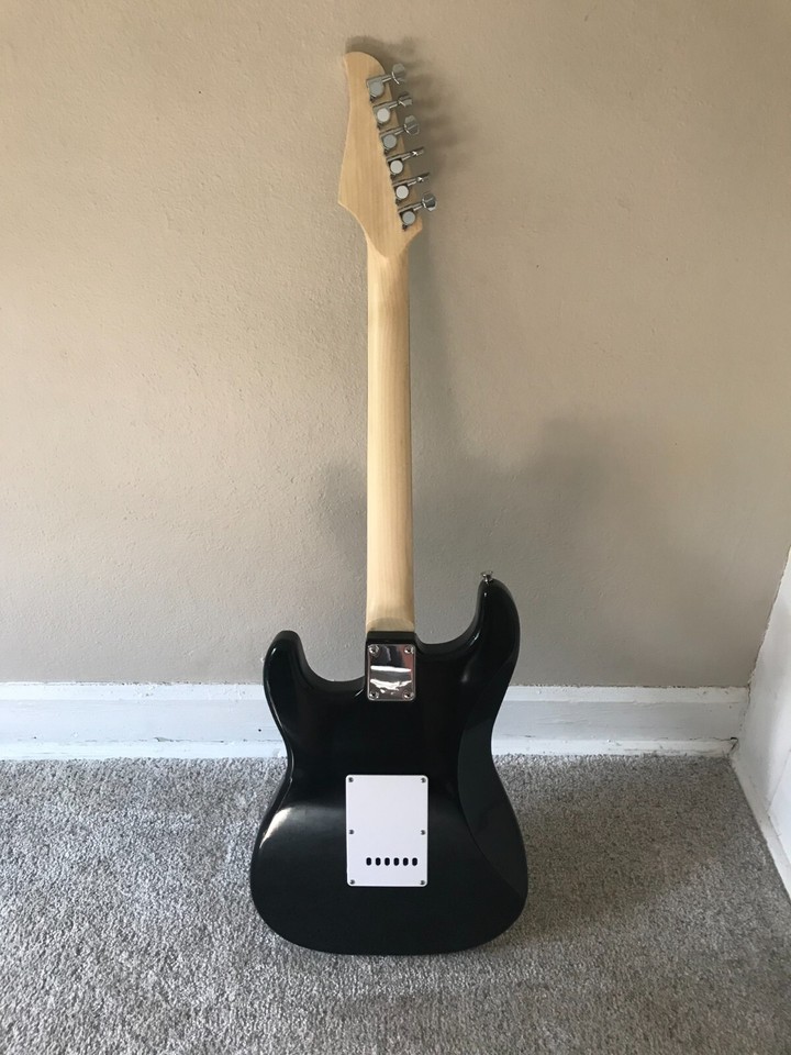Full-Size Black Strat Style Electric Guitar Package w/ Gig Bag & More ...
